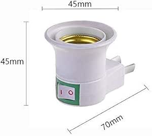 Amazon | 口金E26 スイッチ付き コンセントソケット 電球ソケット (E26, PC+銅) (E26, PC+銅) | SUPCF | 口金変換アダプタ 通販