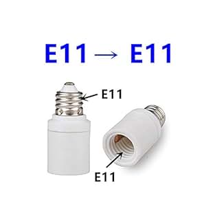 Amazon | 口金変換 アダプター E11口金延長アダプター E11-E11 電球 ソケット 口金 照明補助器具 (E11-E11, PC+銅) (E11-E11, PC+銅 ...