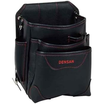Amazon | デンサン 電工プロキャンバスポーチ スタンダードタイプ 2段+4ホルダー腰袋 JND-860-BK | 腰袋・釘袋
