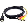 Amazon | HDMI A/M TO RCA3 変換ケーブル 金メッキ コンポーネントケーブル テレビ ビデオ端子 1.5m | RemarksJapan | HDMIケーブル