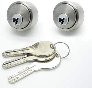 Amazon | ゴール 2個同一 V18LX V18シリンダー (GCY211) GOAL-LXタイプ交換シリンダー シルバー色 シリンダー2個、キー6本付 対応扉厚:29~43mm ...