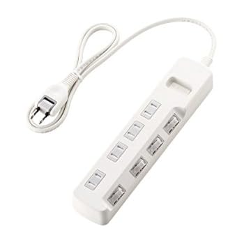 Amazon | ELPA エルパ スイッチ付タップ LEDランプ 横挿し 4個口 1m WLS-LY41EB(W) | ELPA | パソコン・周辺機器 通販