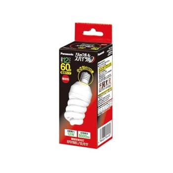 Amazon | パナソニック 60形 電球形蛍光灯 E17口金 パルックボール スパイラル EFA15EL/12/E17 電球色 | パナソニック(Panasonic) | 電球形蛍光灯