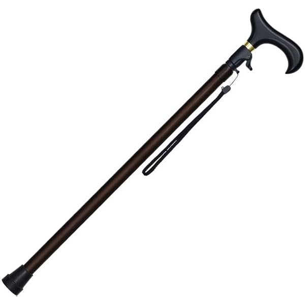 Amazon | 島製作所 伸縮ジョイントレザーステッキ ブラック 69-NL2