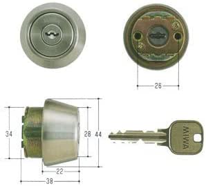Amazon.co.jp： MIWA(美和ロック) U9シリンダー LSPタイプ TE22 鍵 交換 取替え MCY-136 LSP/SWLSPステンレスへヤーライン色(ST)33～42mm ...