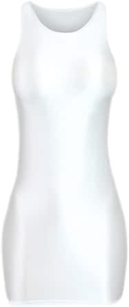 Amazon | MJINM レディース超光沢ワンピースドレス.伸縮性 極薄素材.激密着.目立つレースクイーン キャンペーンガール パーティー ...