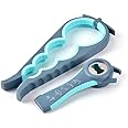 Amazon | MINBOOT 栓抜き ジャーオープナー 2個セット 瓶の蓋 缶 ペットボトル 蓋開け キャップ オープナー 工具 高齢者 開ける道具 キッチンツール （ブルー + グレー ...