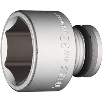 Amazon | トネ(TONE) インパクト用ソケット 差込角12.7mm(1/2") 4NV-32 二面幅32mm | DIY・工具・ガーデン