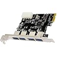 Amazon.co.jp: PCI-E接続 USB3.0拡張カード 4ポート 増設ボード PC内蔵型 ロープロファイル 最大5Gbps Windows対応 : パソコン・周辺機器