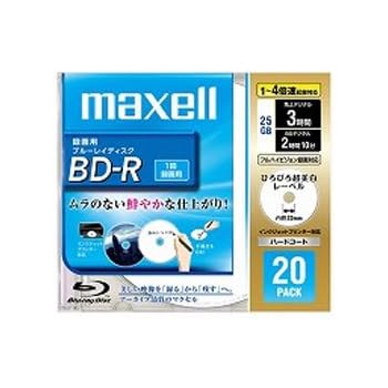 Amazon | maxell 録画用 BD-R 標準130分 4倍速 ワイドプリンタブルホワイト 20枚パック BRV25WPE.20S | マクセル(maxell) | ブルーレイBD-R 通販