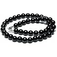 Amazon.co.jp: チベット産モリオン(黒水晶)ネックレス AAAグレード8mm玉(40cm/45cm/50cm) 《モリオン黒水晶AMERI》 (40cm) : ファッション