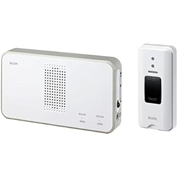 Amazon | ELPA ワイヤレスチャイム押しボタンセット ホワイト 21×22.5×3cm EWS-S5030 | インターホン・チャイム