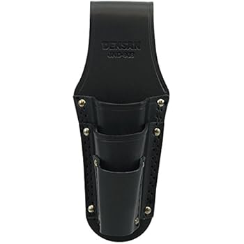 Amazon | DENSANデンサン(ジェフコム) 電工プロツールホルダー 黒牛ヌメ革 ペンチ・ドライバー親子吊 JND‐920 | 工具差し
