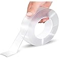 Nano Double Sided Tape,Multipurpose Removable Adhesive Transparent Grip Mounting Tape Washable ...