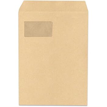 Amazon.co.jp： TANOSEE 窓付封筒 A4 クラフト 裏地紋付 100枚入: 家電・カメラ