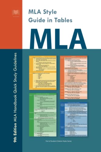 Amazon | MLA Style Guide in Tables: 9th Edition MLA Handbook Quick ...
