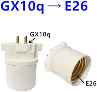 Amazon | 口金変換 アダプター GX10q-E26 電球 ソケット 口金 照明補助器具 (GX10q-E26, PC+銅) | SUPCF | 口金変換アダプタ