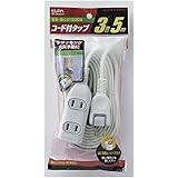 Amazon.co.jp: エルパ (ELPA) EDLPコード付タップ 電源タップ 延長コード 125V 3m 3個口 ホワイト LPT-303N(W) : パソコン・周辺機器