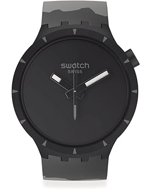 Amazon | [スウォッチ] 腕時計 スウォッチ BIG BOLD BIOCERAMIC BASALT SB03B110 ブラック | 腕 ...