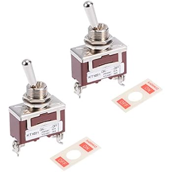 Amazon | uxcell ロッカートグルスイッチ 15A 250V 20A 125V 3P オン/オフスイッチ DCトグルスイッチロッカー 1個入り | DIY・工具・ガーデン