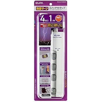 Amazon | ELPA エルパ スイッチ付タップ LEDランプ 横挿し 4個口 1m WLS-LY41EB(W) | ELPA | パソコン・周辺機器 通販