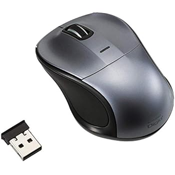 Amazon.co.jp： Digio2 無線マウス 3ボタン ブルーLED 小型 静音 グレー: パソコン・周辺機器