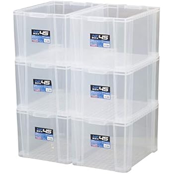Amazon | Astage(アステージ) 収納ボックス STボックス #45 クリア 奥行54.5×高さ32.2×幅37.9cm 4個セット | DIY・工具・ガーデン