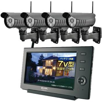 Amazon.co.jp： ELPA ワイヤレス防犯カメラ4台＆モニター【オリジナルセット】 CMS-7110-C71シリーズ: カメラ