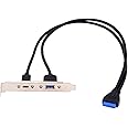 Amazon.co.jp: xiwai デュアルポート USB 3.0 & USB-C Type-C メス - 19/20 ピンヘッダー高速 5Gbps データ PCI-E バックパネル ...