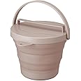 Amazon｜伊勢藤(ISETO) バケツ おりたためるバケツ8L フタ付き ベージュ 8L 幅32.8×奥行30.0×高さ8.1~25.7cm 日本製 折り畳み 蓋付き 折りたたみバケツ 大 ...
