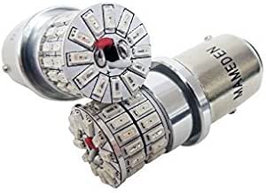 Amazon | まめ電(MAMEDEN) バイク用 S25 ダブル LED MIRA-SMD アンバー ウインカー ポジション BAY15d(ピン角180°段差あり) | クリアランスランプ ...