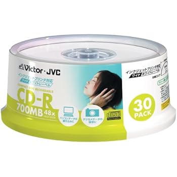 Amazon | Vctor CD-R 48倍速 ワイドホワイトプリンタブル 10枚 [CD-R80PF10] | ビクター(VICTOR) | CD-R 通販