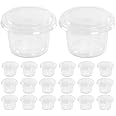 Amazon｜NUOBESTY 200個 小さな プラスチック 容器 蓋付き ショット カップ 使い捨て 部分 カップ 調味料 容器 スフレ カップ ソース サラダ ドレッシング ディップ ...