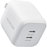 Amazon | エレコム 充電器 Type-C 2ポート 45W USB PD対応 PPS対応 Magsafe3対応 折りたたみ式プラグ 【 iPhone15/iPad/Macbook ...