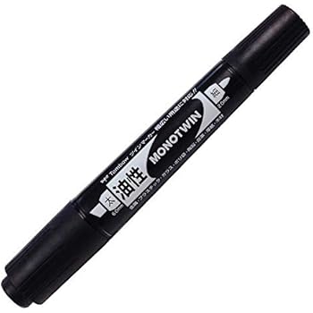 Amazon | 三菱鉛筆 油性マーカー ピース Pi:S PA-121T 極細+細字 丸芯 黒 / 10セット | 油性 | 文房具・オフィス用品