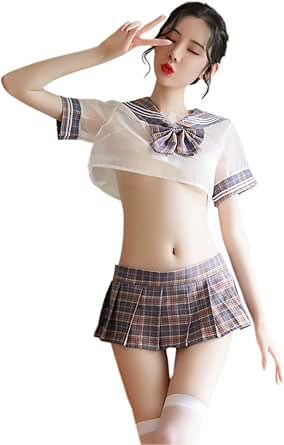 SHLYMP セーラー服 セクシー コスプレ エロ 過激 エッチ な えろい ランジェリー コスチューム 可愛い かわいい へそ出し 透け透け シースルー 海軍風 JK 制服誘惑 高校生 女子 ...