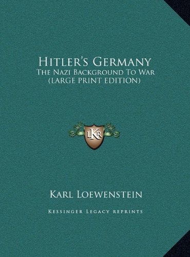 Amazon | Hitler's Germany: The Nazi Background to War (Large Print ...