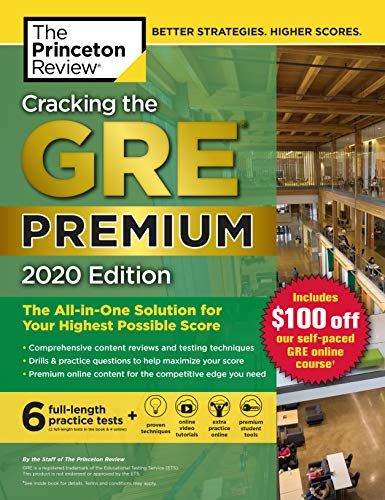Amazon | CRACKING GRE PREMIUM 2020 (GRADUATE TEST PREP) | PRINCETON ...