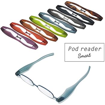 Amazon.co.jp： 【ポッドリーダー スマート】超軽量 コンパクトな折りたたみ式 老眼鏡 8色 +1.0~+3.0 胸ポケットに入るサイズ Podreader (+1.0, ブルー ...