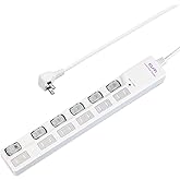 Amazon.co.jp: エルパ(ELPA) 耐雷スリム回転タップ 電源タップ 延長コード 125V 2m 7個口 WBS-SL702SB(W) : DIY・工具・ガーデン