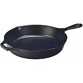 Lodge L8SK3 10.25 Inch Cast Iron Skillet with Helper Handle, Black ...