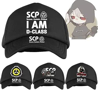 Amazon | FOR-SCP財団 キャップ 帽子 SCP Foundation 野球キャップ 黒野球キャップ メンズ HAT アニメ ...
