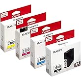 Amazon.co.jp: 【純正品4色セット】PGI-2300XLBK 大容量ブラック＋PGI-2300C / M/Y 標準容量カラー3色 ...