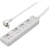 Amazon.co.jp: エルパ (ELPA) スイッチ付タップ 雷ガード コンセント 延長コード LED 上差し 4個口 2m WLS-LU420MB(W) : パソコン・周辺機器