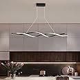 USOR LED Modern Chandelier, Dimmable Ceiling Light with Remote Control ...