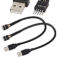 Amazon.co.jp: Xiatiaosann 2パック 9ピン USB IDC マザーボード オス ヘッダー - シングル USB 2.0 タイプA オス ケーブル エクステンダー ...
