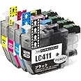 Amazon.co.jp: 【pomme】 LC411-4PK 顔料 4色セット ブラザー用 互換インクカートリッジ 残量表示 ISO14001、ISO9001、CE、SGS認証工場 ...