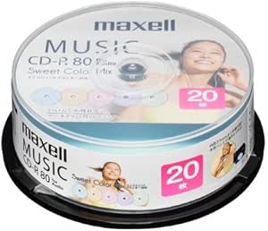 Amazon | maxell 音楽用CD-R インクジェットプリンター対応「Sweet Color Mix Series」 80分 (20枚 ...
