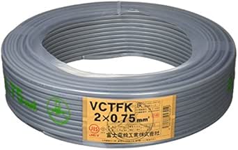 Amazon | 富士電線工業 300V ビニルキャブタイヤ長円形コード VCTFK 0.75SQ 灰 100m | 同軸ケーブル | 産業・研究開発用品 通販