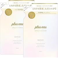 Amazon.co.jp: plus eau プリュスオー シャンプー トリートメント リポア しっとり 詰替え用 セット 350ml 2本セット ホワイトフローラル&ペアーの香り シルク由来 ...
